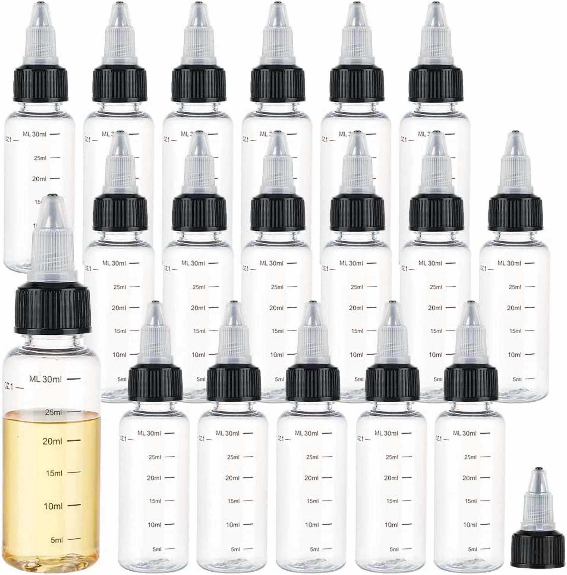 18Pcs 30ml/1Oz Transparent Plastic Squeeze Bottles with Graduated ...