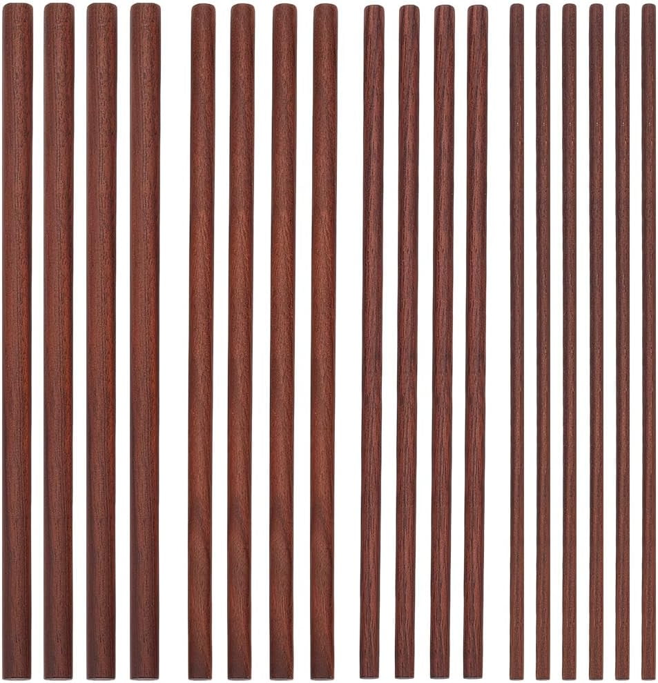18Pcs 4 Styles Black Walnut Wood Craft Sticks Column Coconut Brown ...