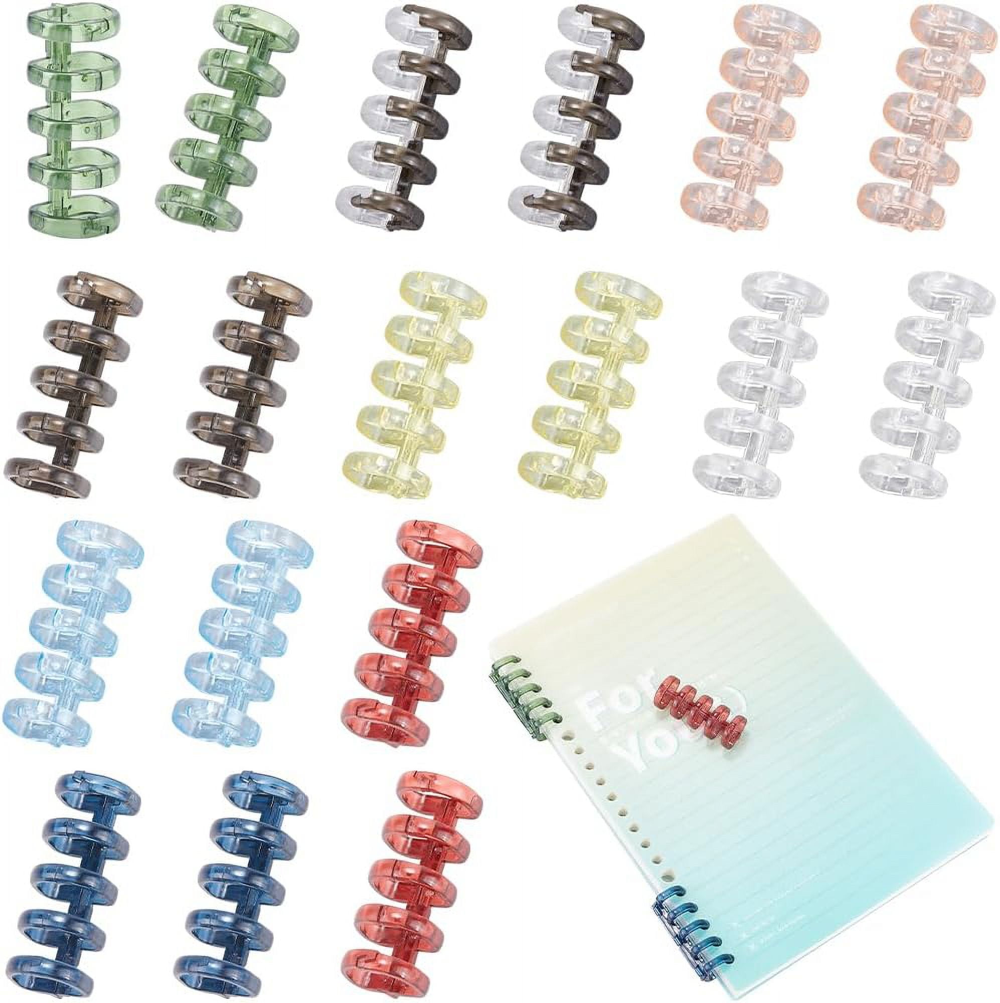18Pcs 5 Ring Loose Leaf Binders Rings 9 Colors Plastic Book Binder ...