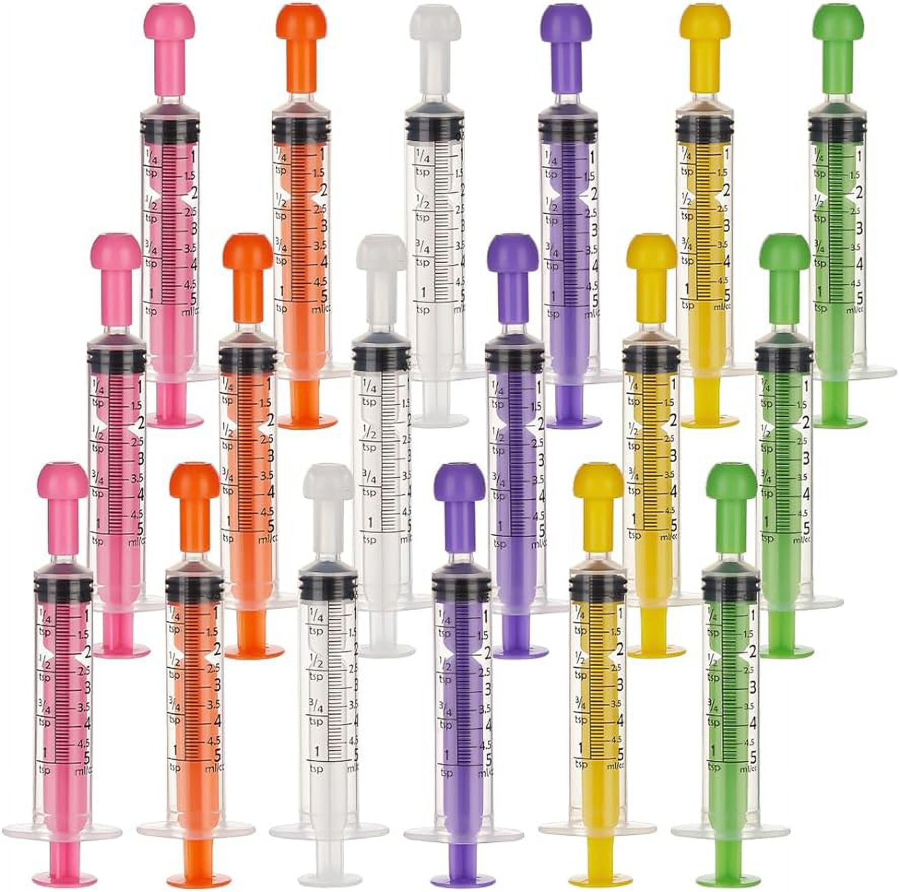 18Pcs 5ML Plastic Measurement Syringe with Cap Individually Sealed ...