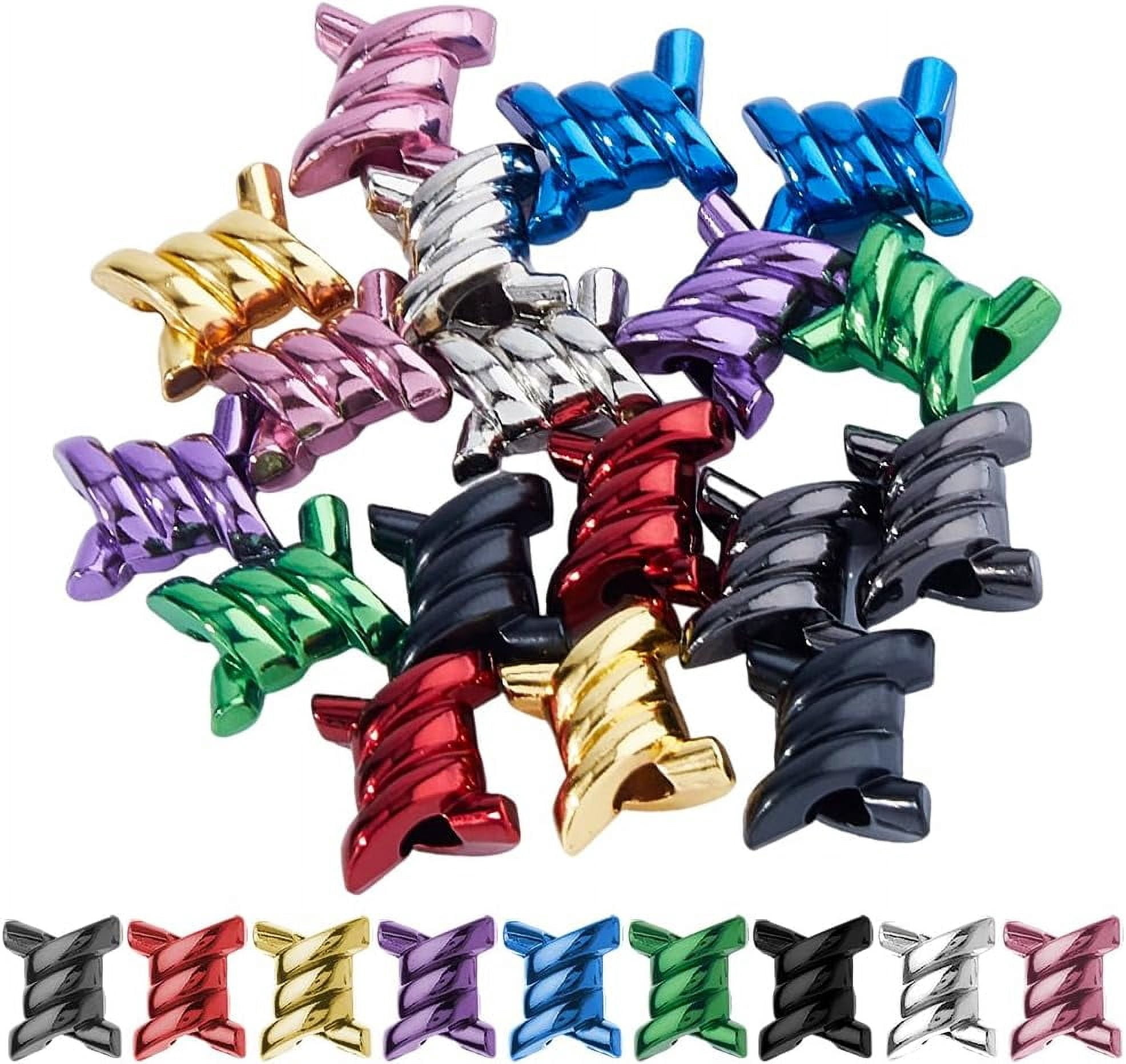 18Pcs 9 Colors Zinc Alloy Beads Twist Mixed Color 17x14x9.5mm Hole: 4 ...