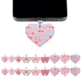 18Pcs 9 Style PVC Mobile Dustproof Plugs Heart with Acrylic Pendants ...