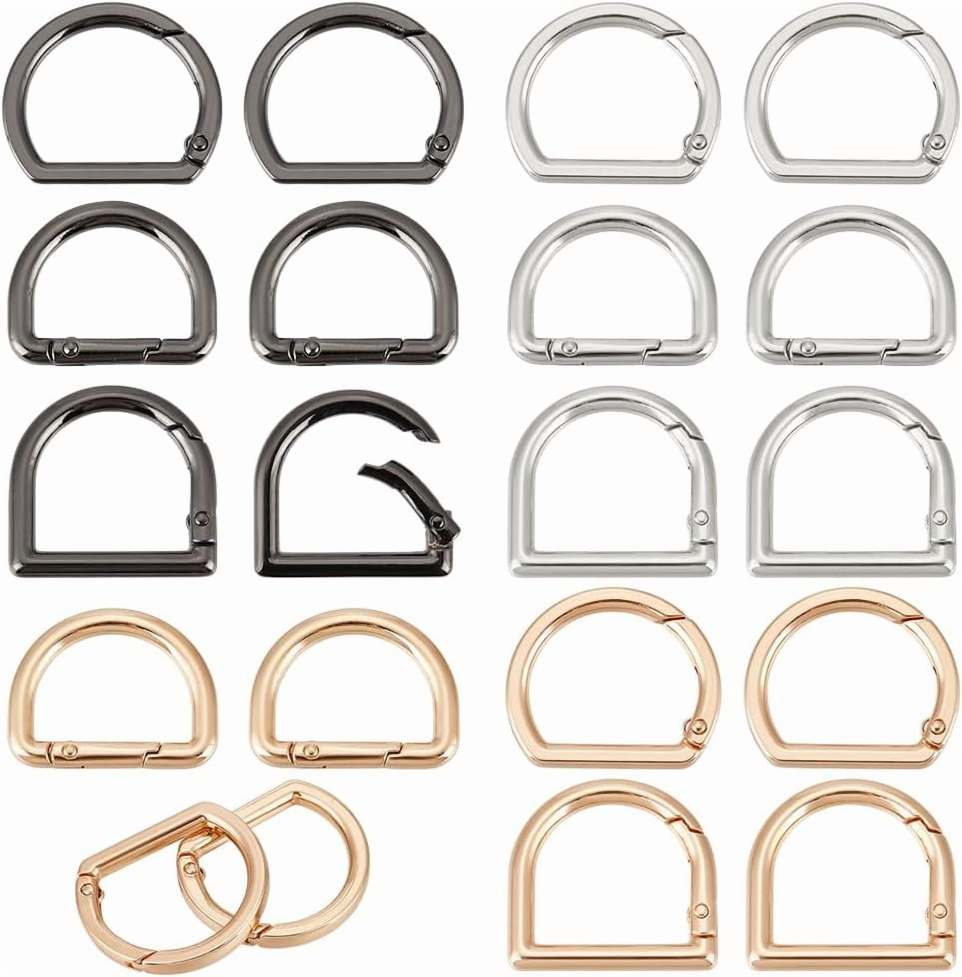 18Pcs 9 Styles D Ring Spring Key Hooks Clip Semicircle Metal Spring Key ...