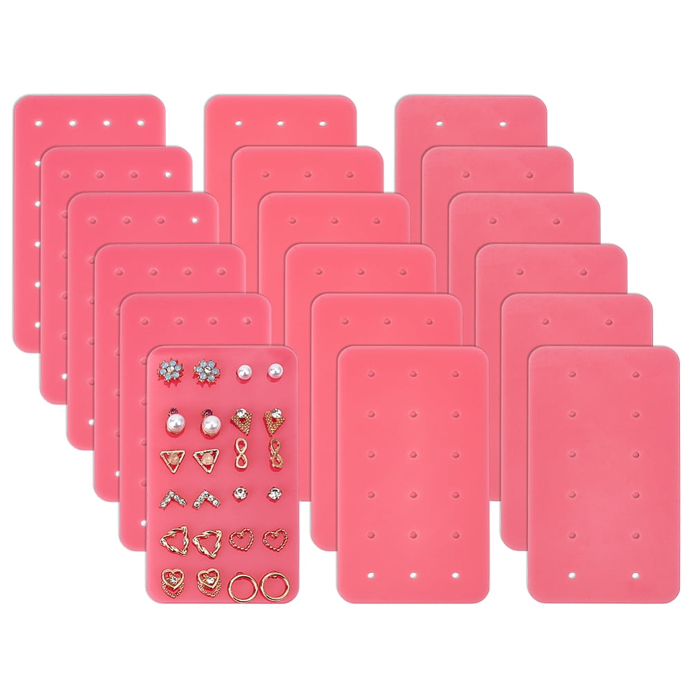 18Pcs Acrylic Earring Display Cards Rectangle Hot Pink 8.9x5x0.2cm DIY ...