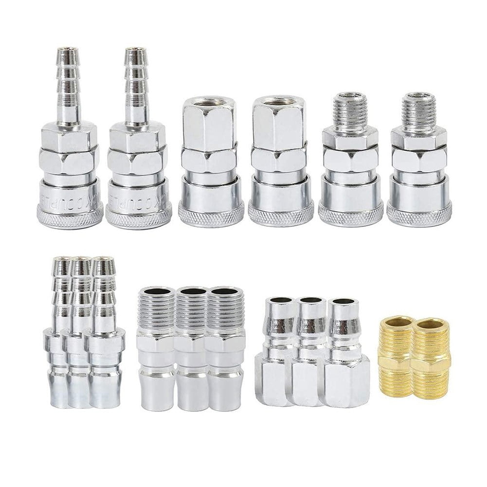 18Pcs Air Hose Fittings Nitto Type Male Female Barb Coupler Compressor ...