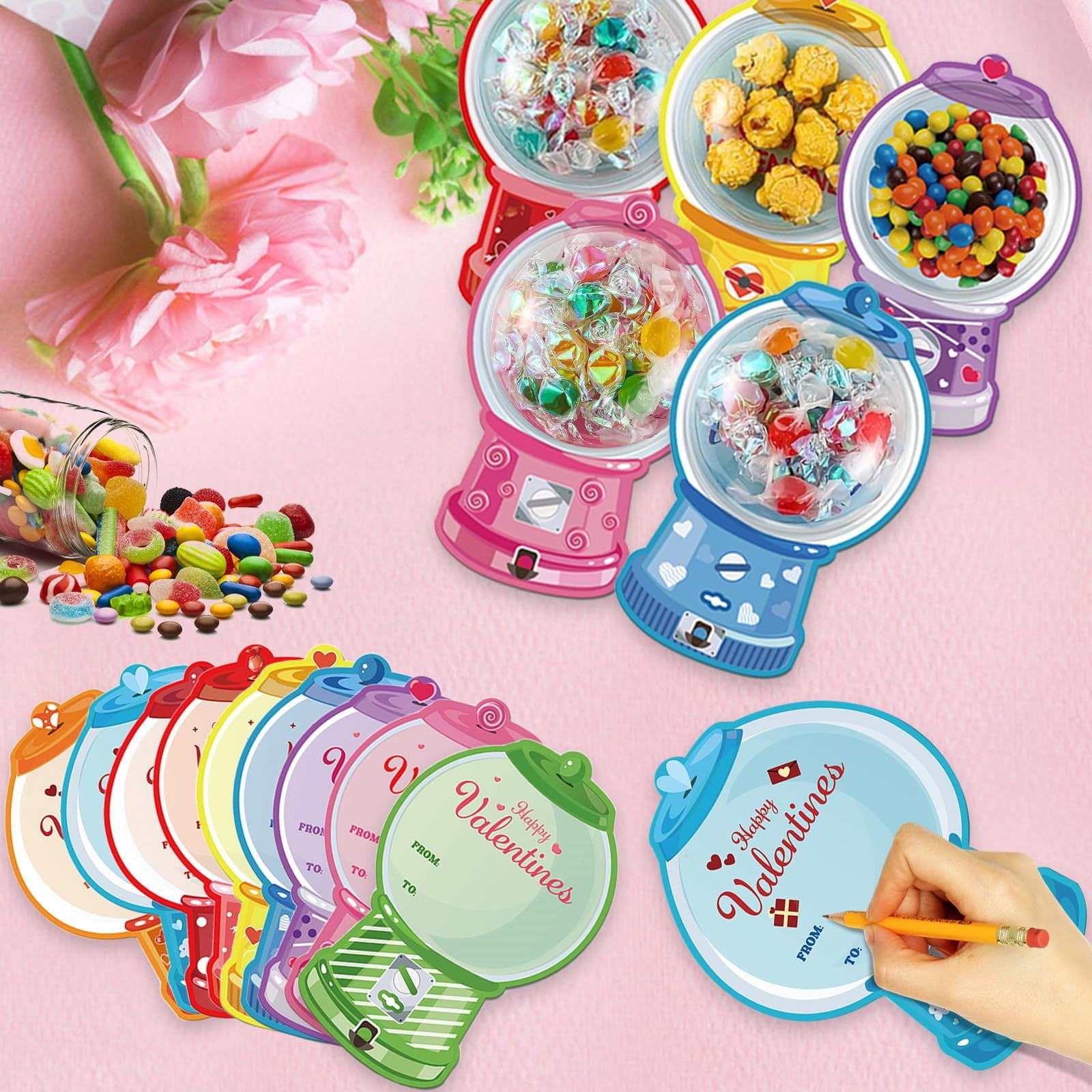 18Pcs Bags Cute Candy with Dome Cup -Top Assorted Colorful Party Treat ...