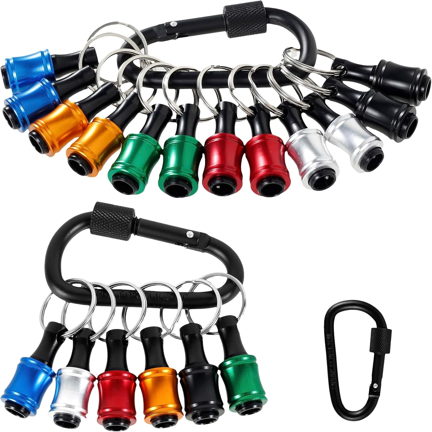 18Pcs Bit Holder Key Chain, 1/4inch Hex Shank Bit Holder, Portable ...