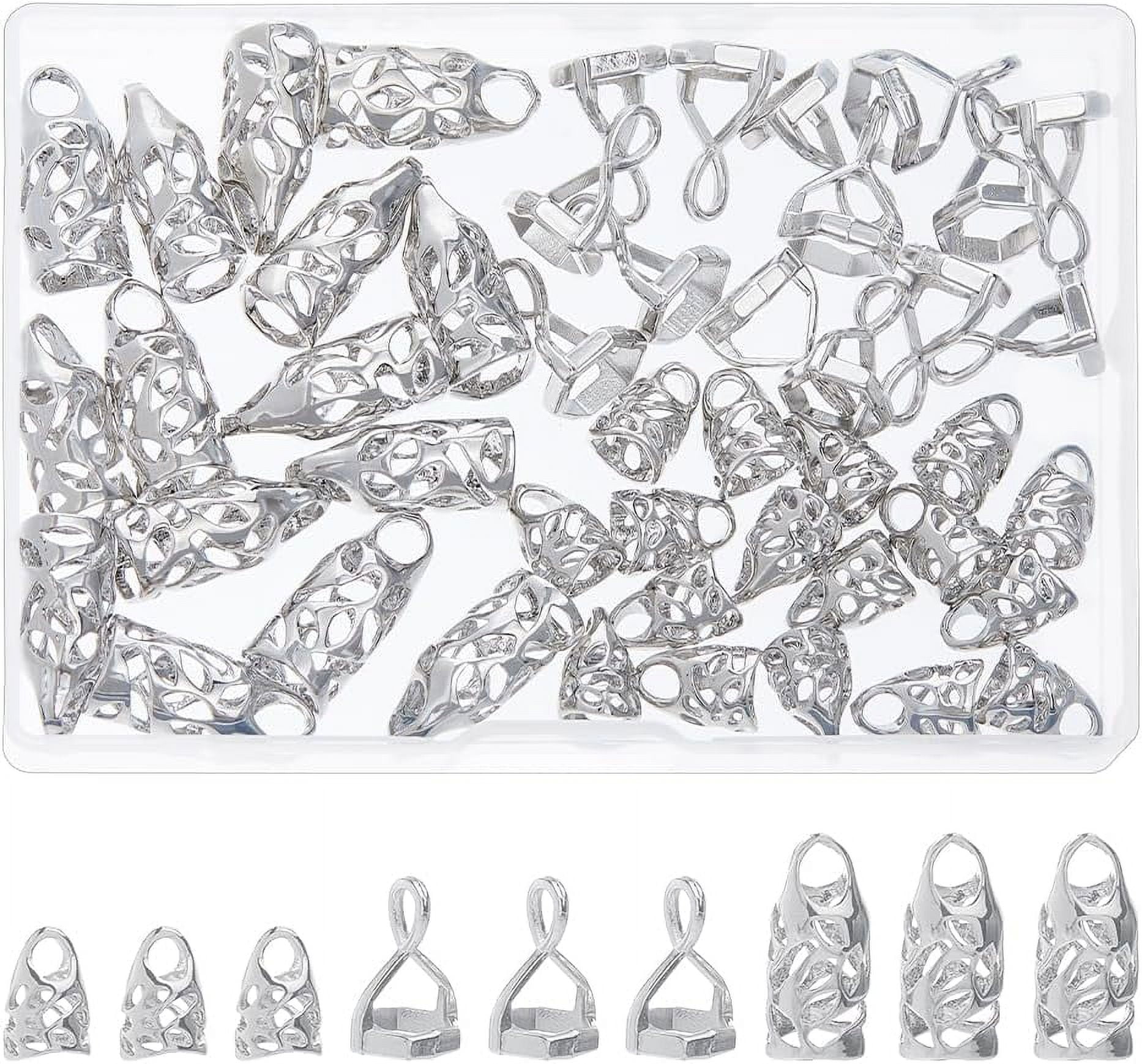 18Pcs Brass Pinch Bails Pendant Bead Cap Pendant Bails and 36Pcs 2 ...