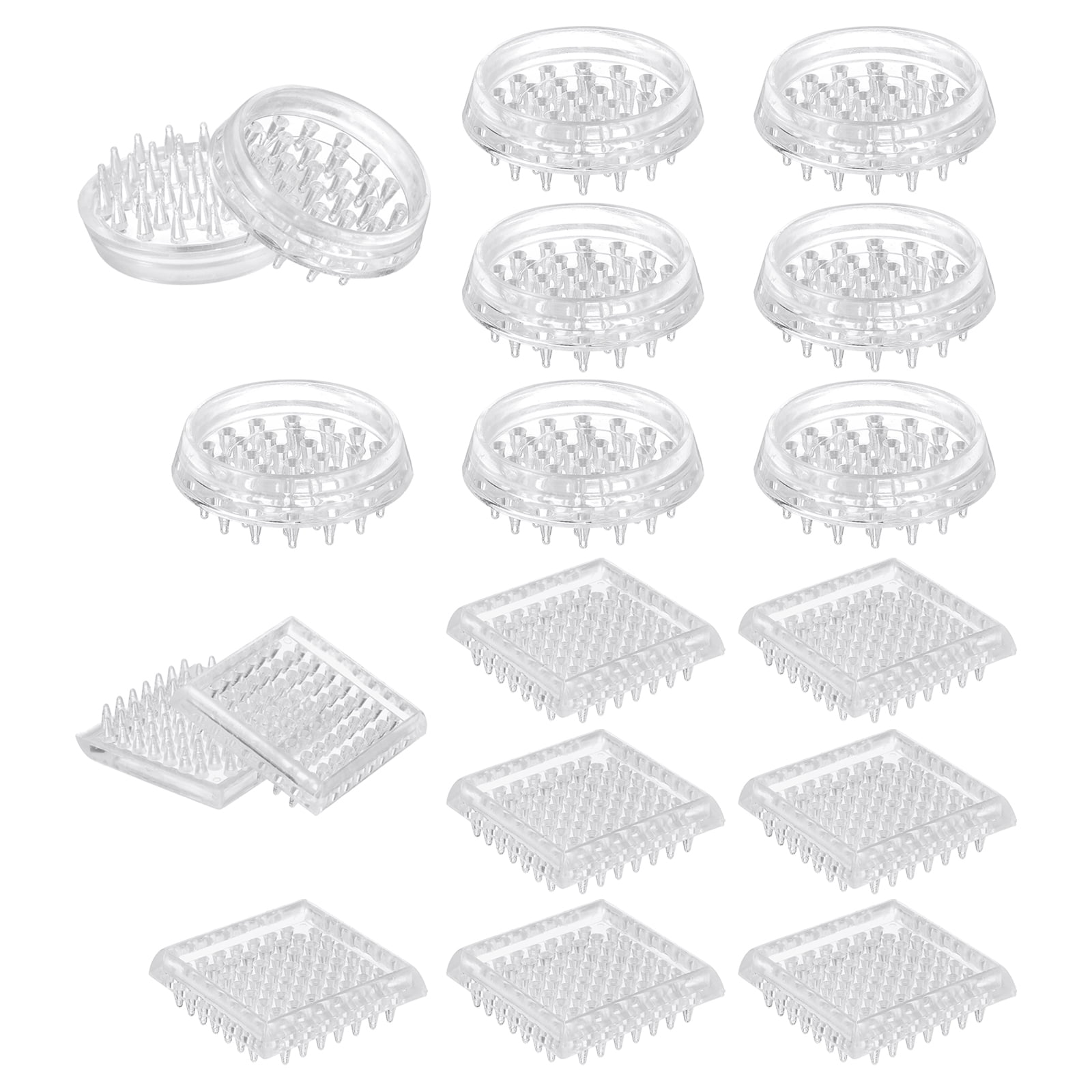 18Pcs Carpet Protectors Spiked Caster Cups 1.89" Round and Square ...