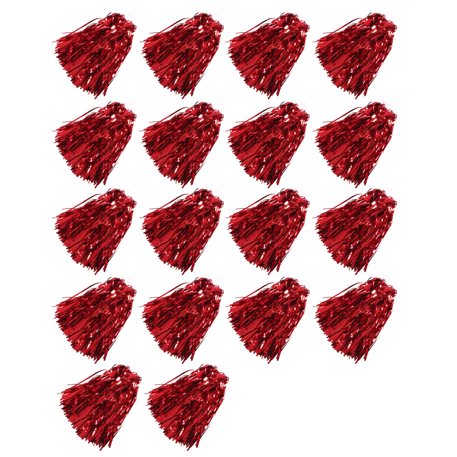 18Pcs Cheerleading Pom Poms Metallic Foil Plastic Pom Poms with Handle ...