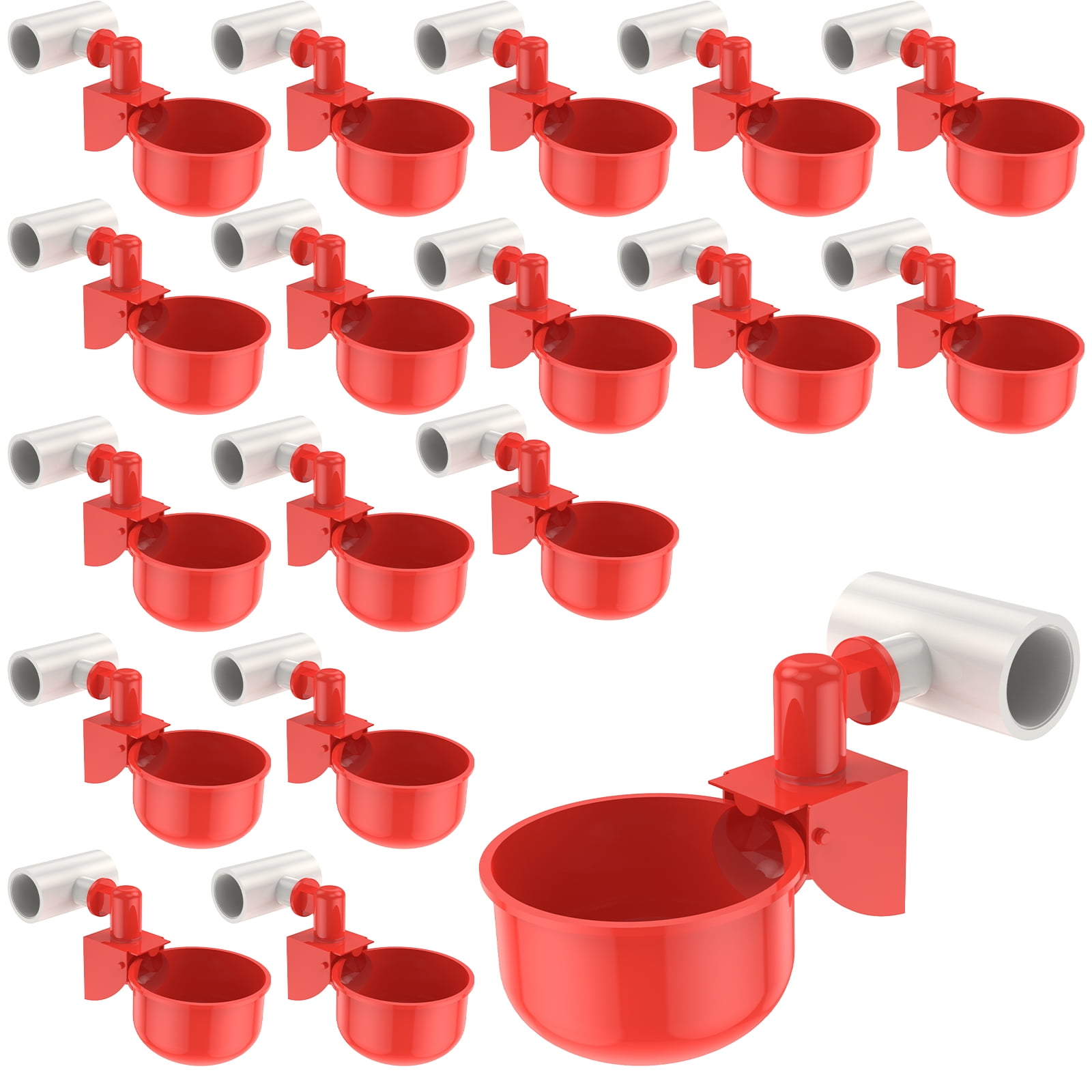 18Pcs Chicken Waterer Cup Automatic Chicken Water Feeder with 3-Way ...