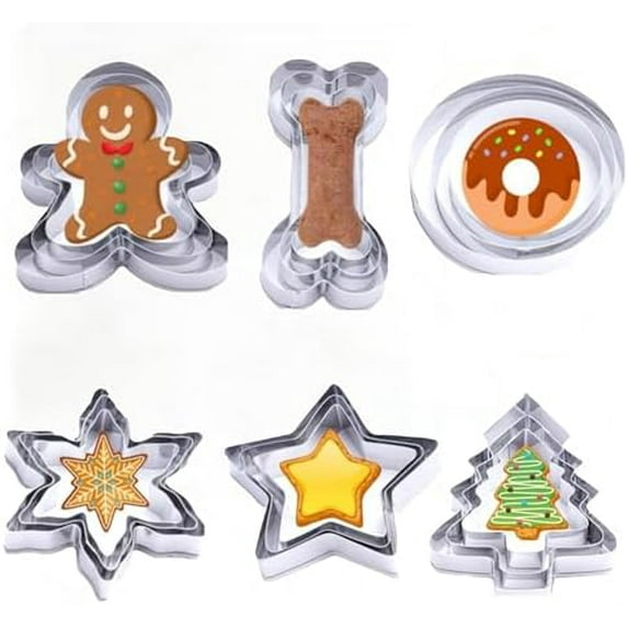18Pcs Christmas Cookie Cutters-Holiday Cookie Cutters-430 Stainless ...