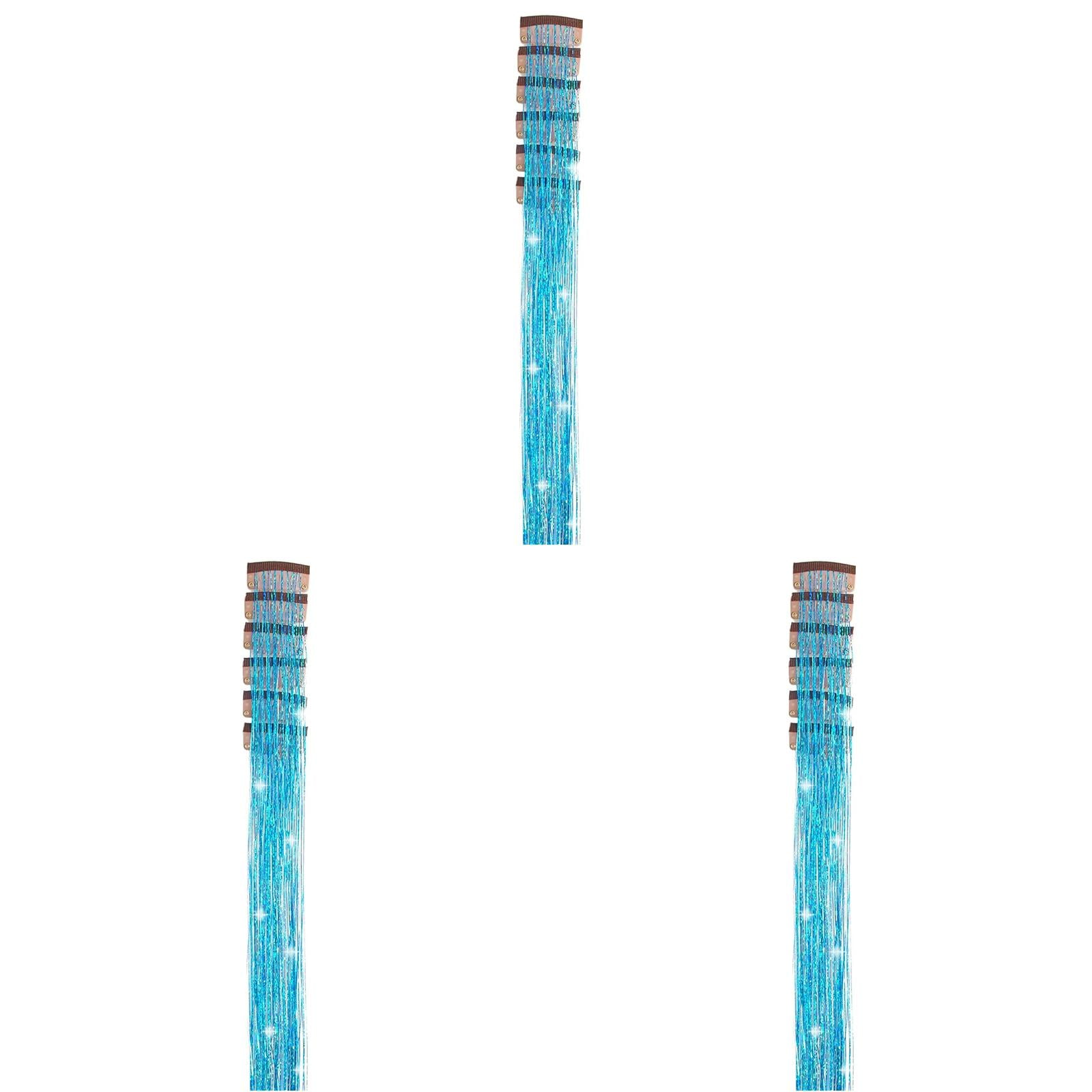 18Pcs Clip in Rainbow Hair Extensions Kit - Glitter Hair Pieces for ...