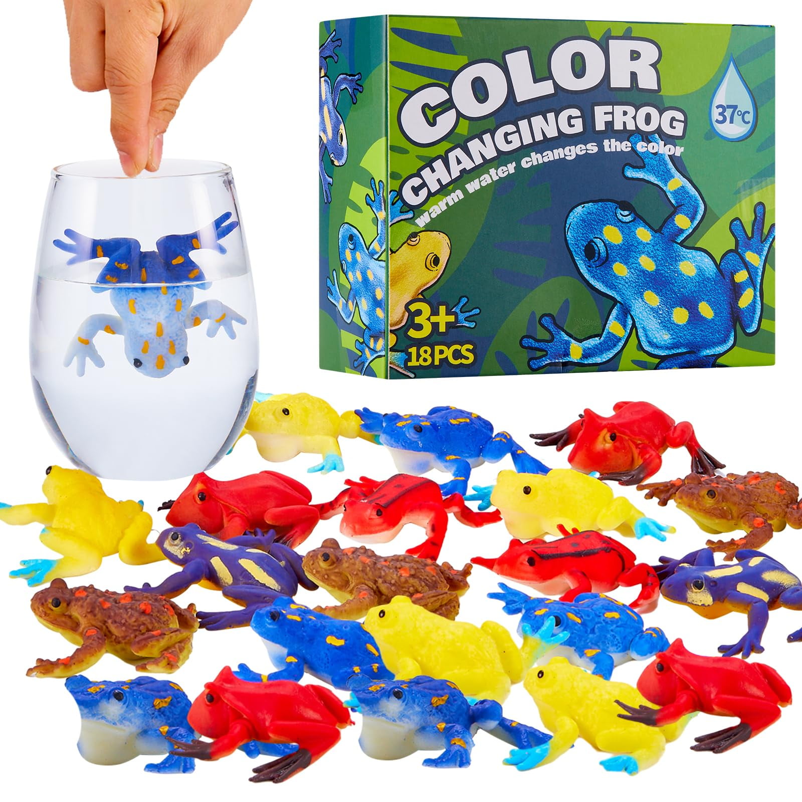 18Pcs Color Changing Frogs MMF7 Toy,Mini Stretchy Frog Sets for Bath ... 18Pcs Color Changing Frogs MMF7 Toy,Mini Stretchy Frog Sets for Bath ...