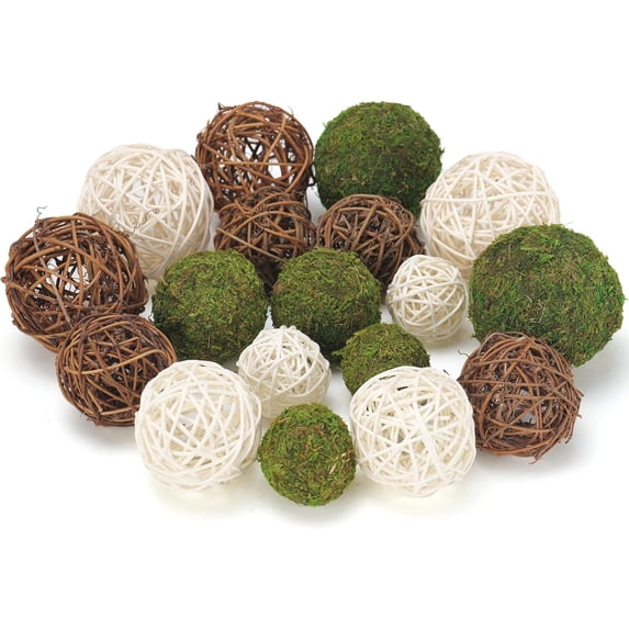 18Pcs Decorative Balls for Centerpiece Bowl - 6Pcs Fake Moss Balls ...