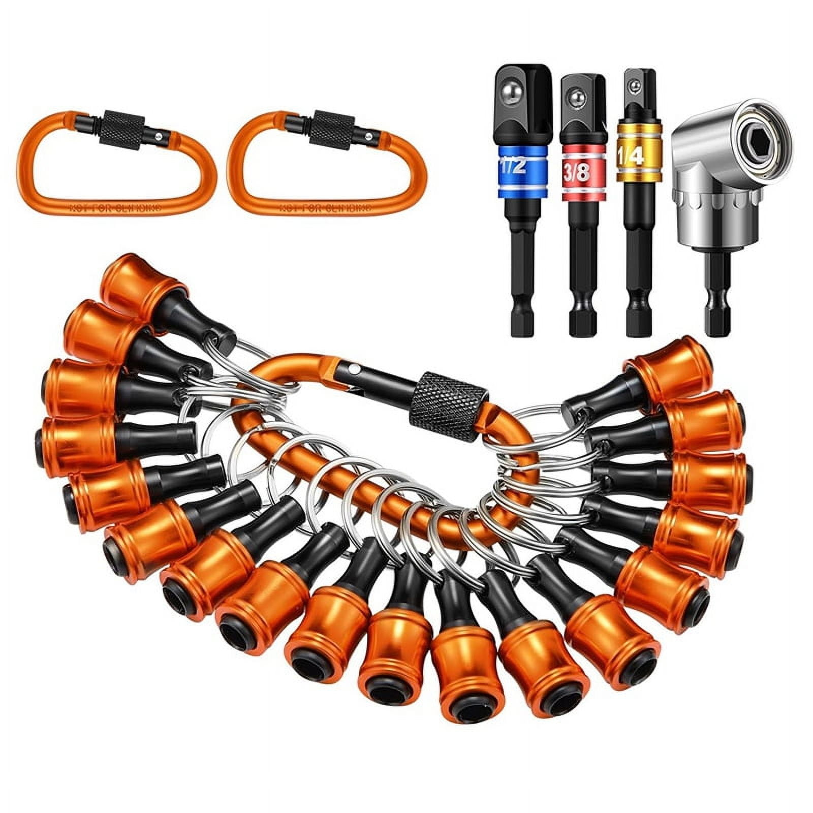 18Pcs Drill Bit Holder Keychains,3Pcs 1/4 3/8 1/2Inch Socket Portable ...