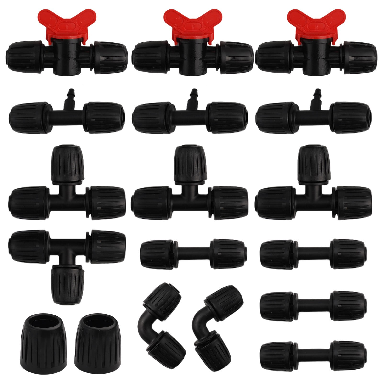 18Pcs Drip Irrigation Kit For 1/2 Inch Tubing Accessories Locked Nut ...