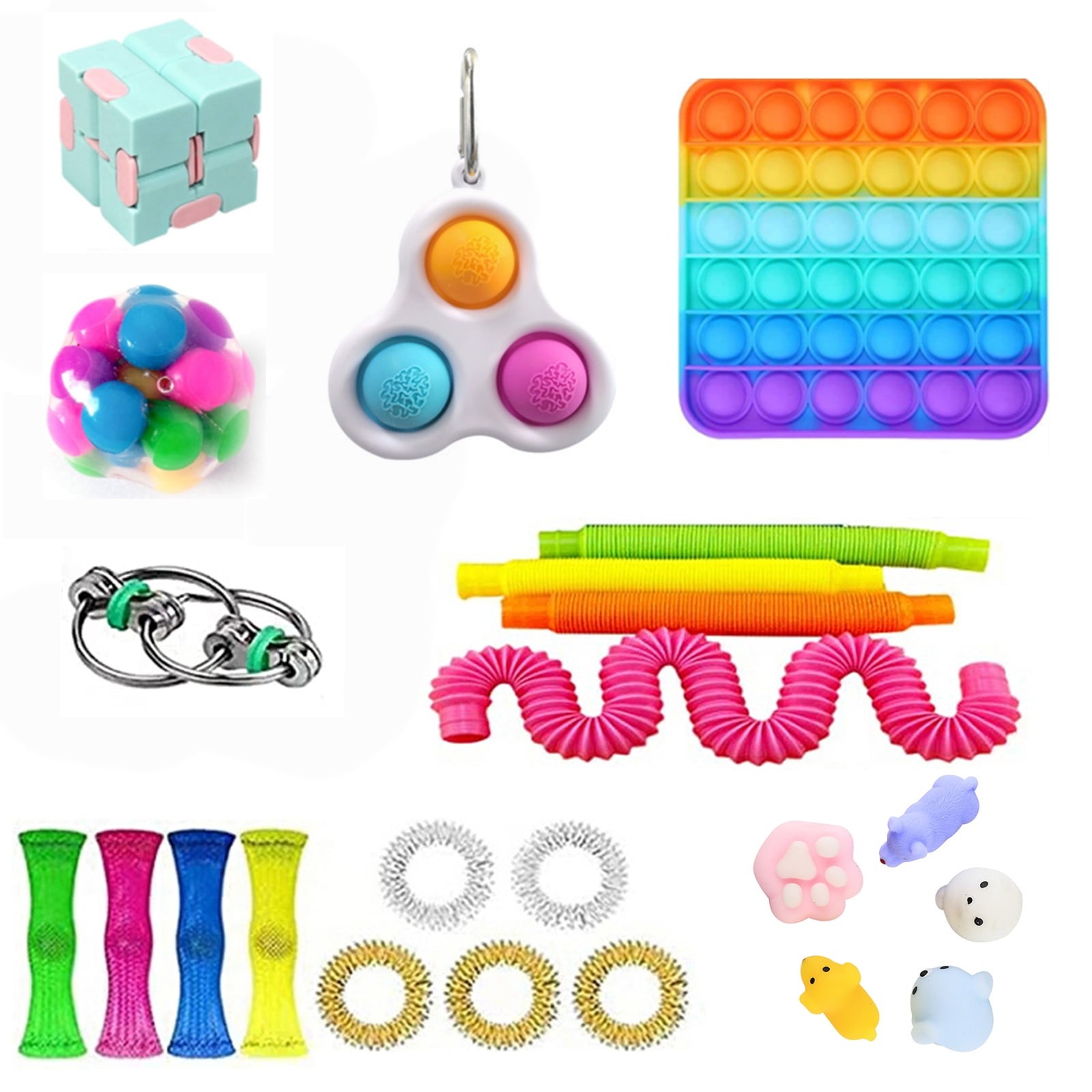 18Pcs Fidget Toy Set,Cheap Fidget Pack for Kid Adults,Dimple Toy Stress Relief - Walmart.com