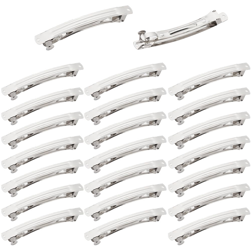 18Pcs Hair Barrette Findings Flat Hair Pin Clips Bulk Metal Iron Blank ...