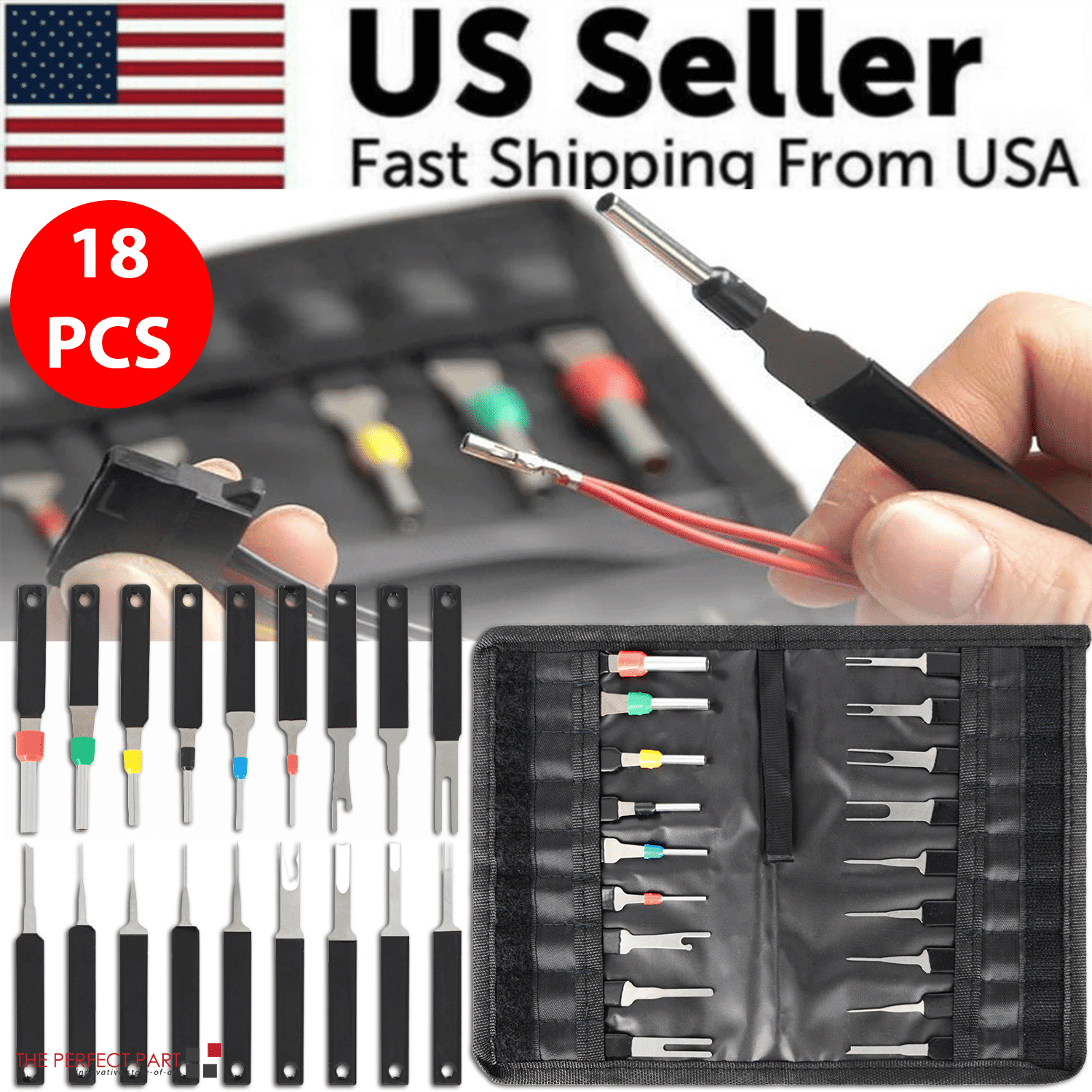 18Pcs Heavy Duty Thick Car Terminal Removal Kit Wire Connector Pin ...