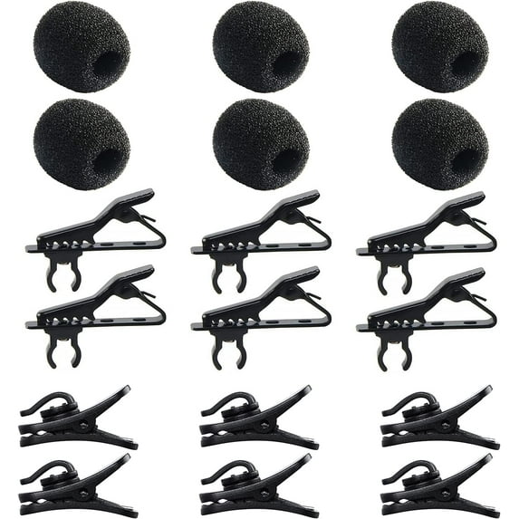 18Pcs Lapel Microphone Clips Replacement Kit, 6Pcs Lavalier Mic Metal ...