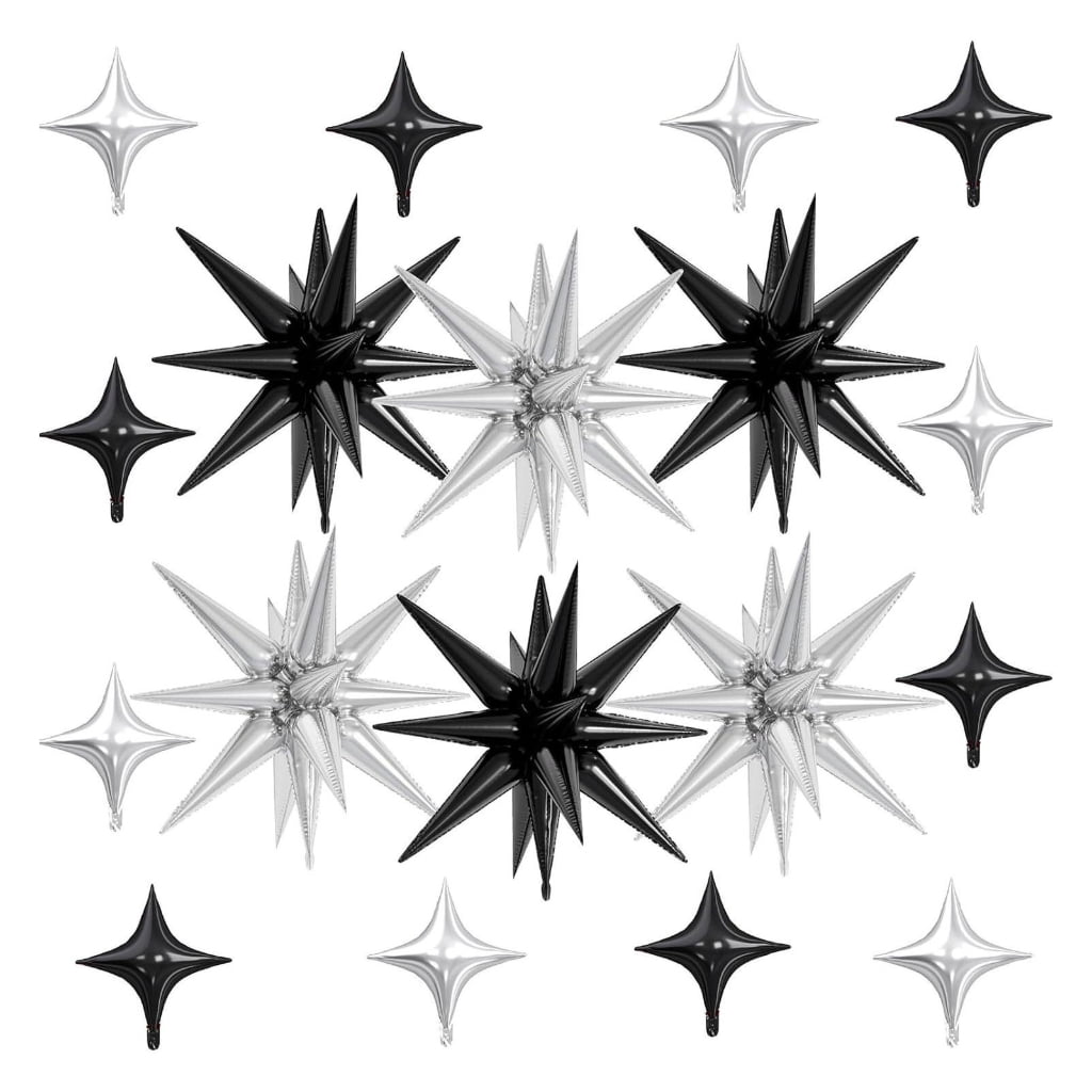 18Pcs Metallic Star Shape Balloons Weather Resistant Aluminum Foil ...