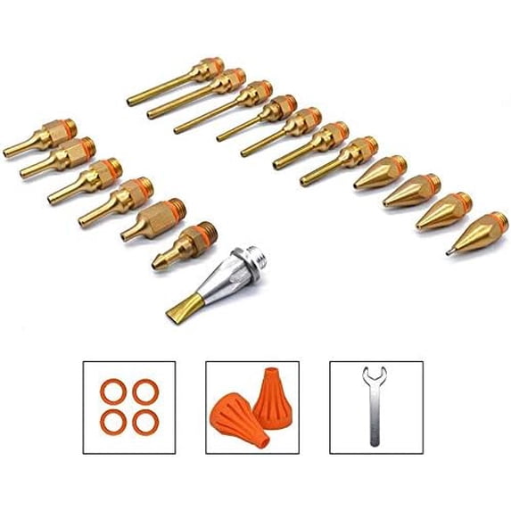 18Pcs/Pack Glue Gun Nozzles Pure Copper Small Diameter Large Bore 0.04 ...