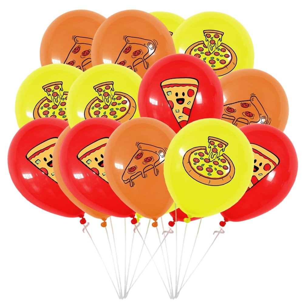 18Pcs Pizza Pattern Balloons Food Theme Balloons Funny Party Supplies ...