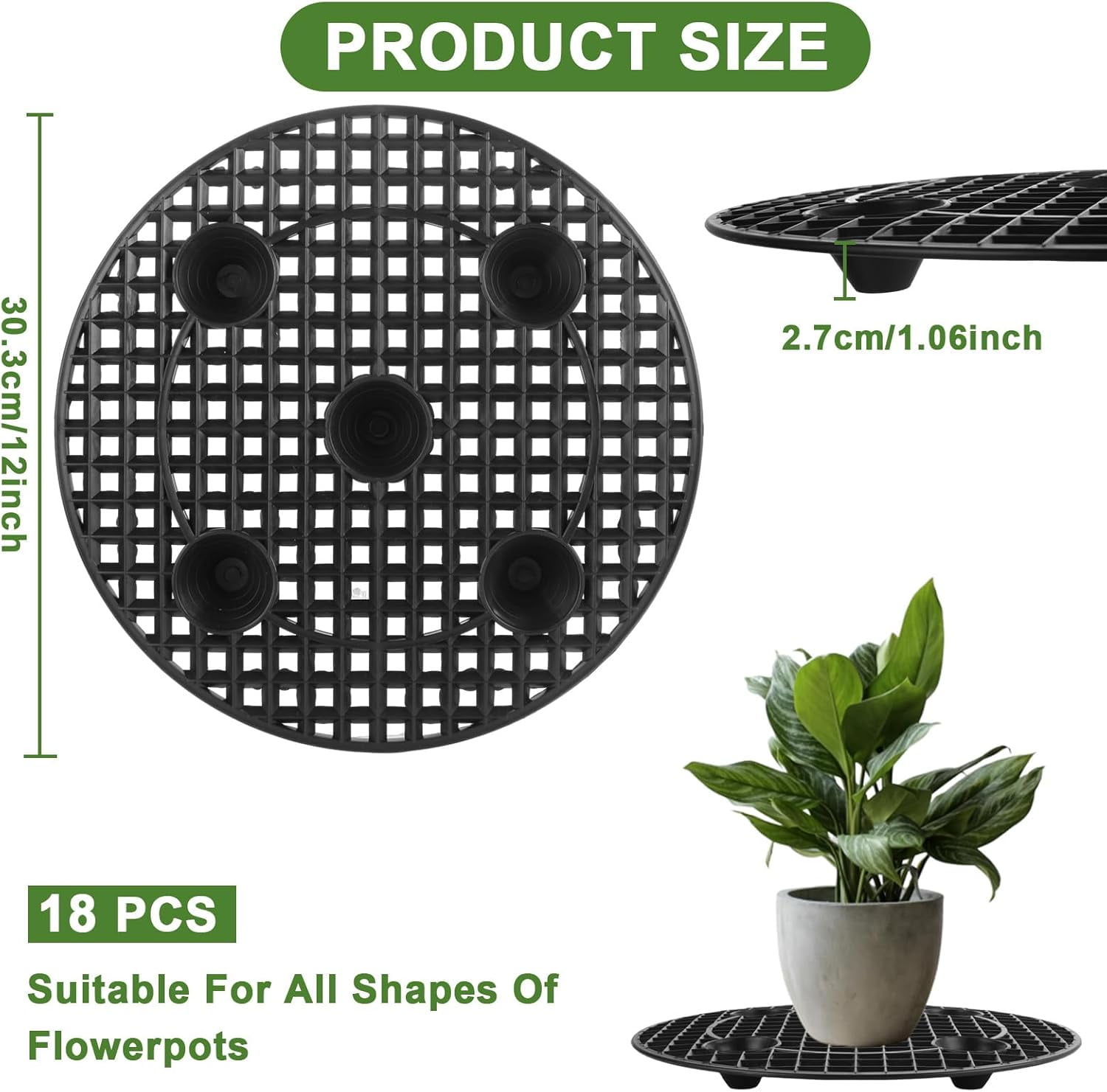 18Pcs Plant Level Pot Elevator 12 Inch, Plant Risers For Pots, Heavy ...