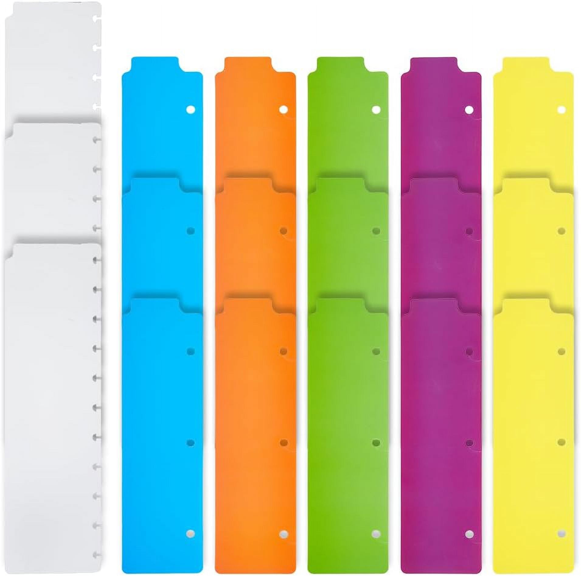 18Pcs Plastic Binder Divider 8.5x2.3inch Colorful Snap-in Bookmark Semi ...