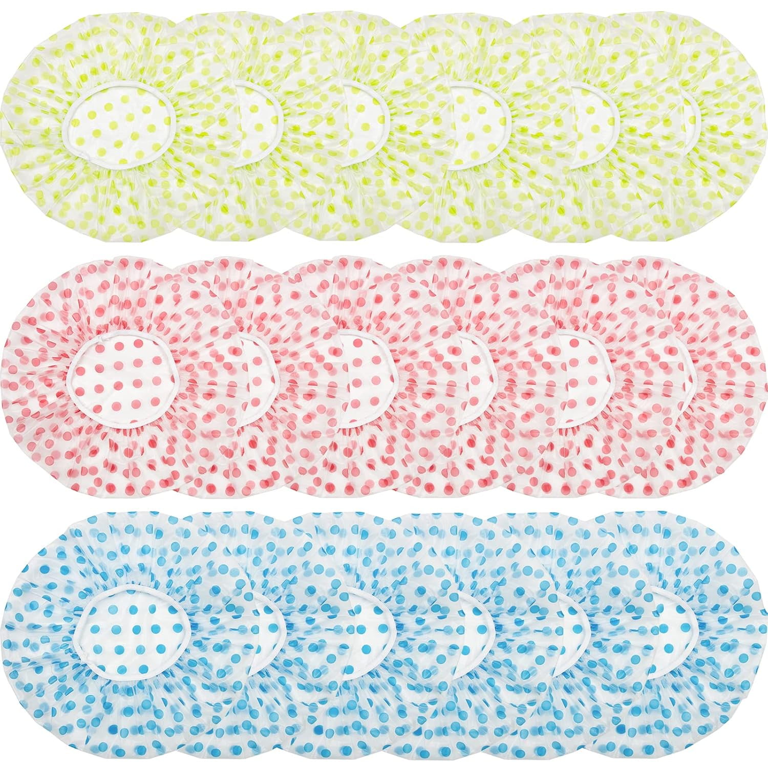 18Pcs Plastic Shower Caps for Women Reusable Waterproof Bath Bathing ...