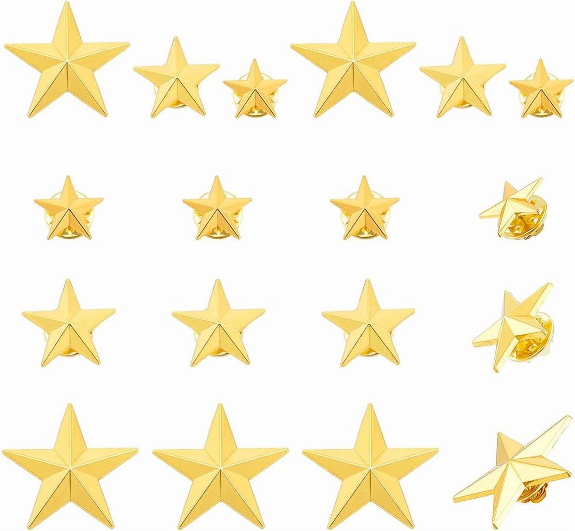 18Pcs Point Star Lapel Pins 3 Sizes Five-Pointed Star Badge Pin ...
