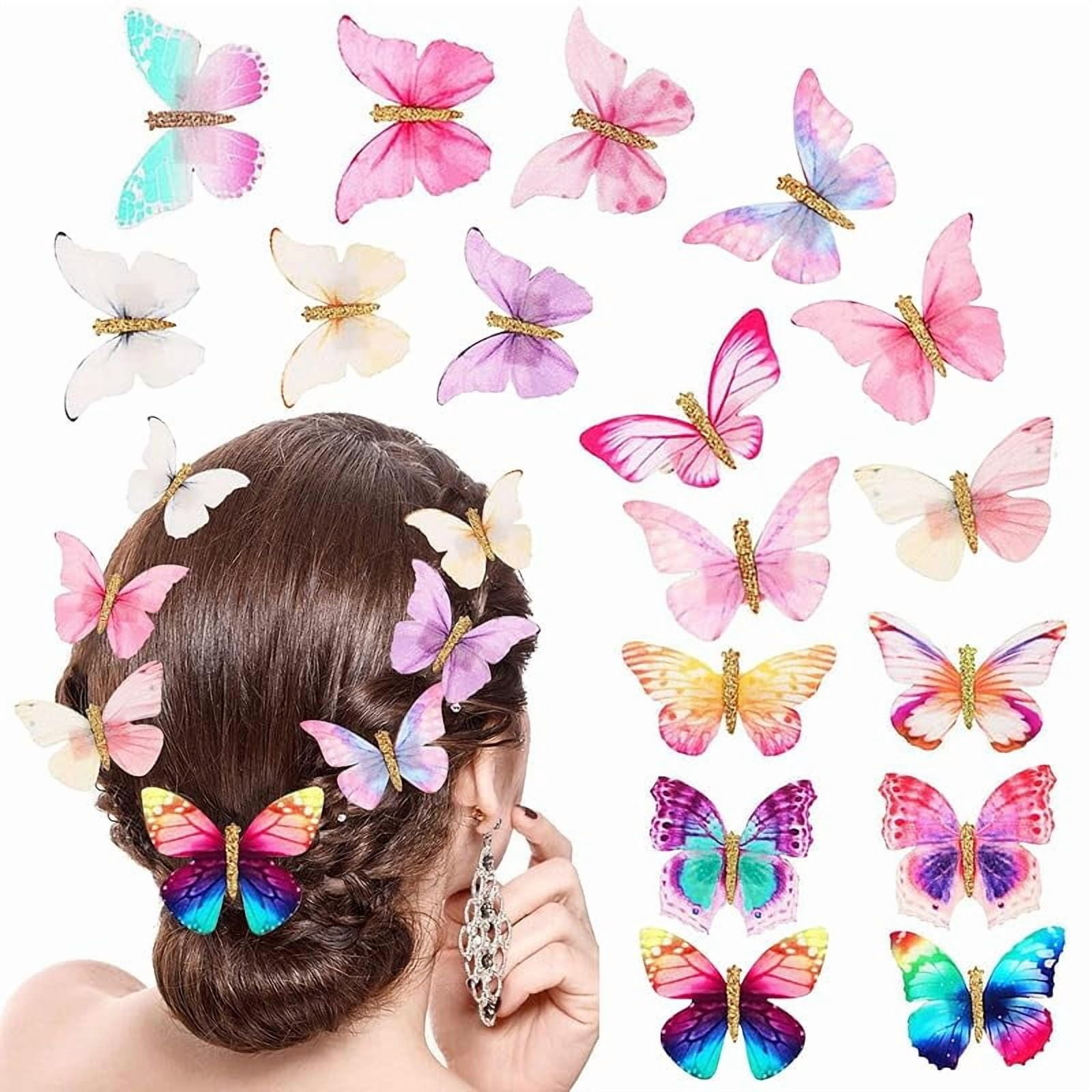 18Pcs Rhinestone Butterfly Hair Clips for Teens Women, Y2K Glitter Hair ...
