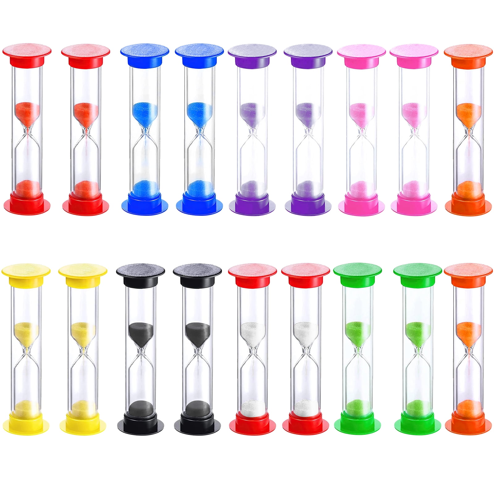 18Pcs Sand Timer Sandglass Hourglass, Sand Timers 2 Minutes, Tooth ...