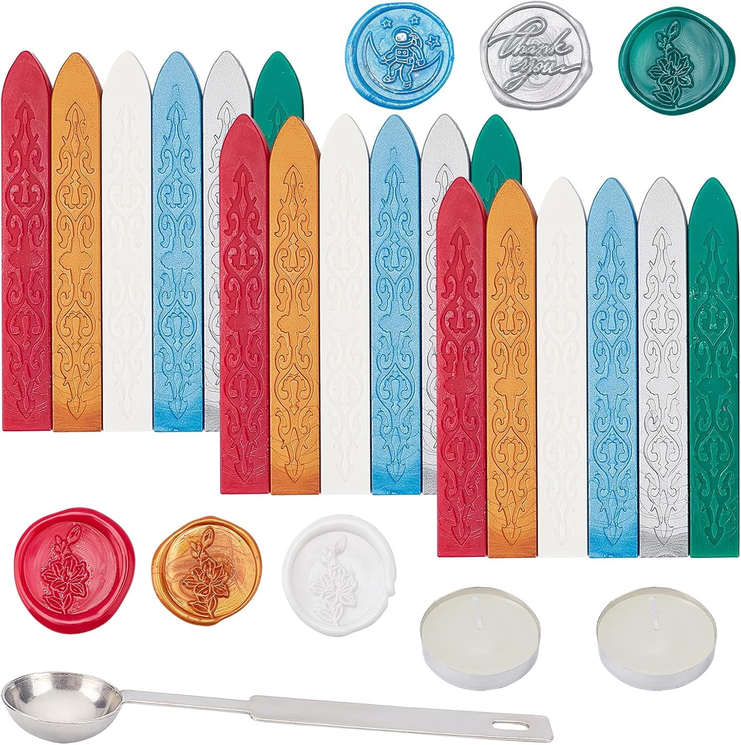 18Pcs Sealing Wax Sticks Set Wax Seal Sticks Without Wicks 2Pcs Candles ...