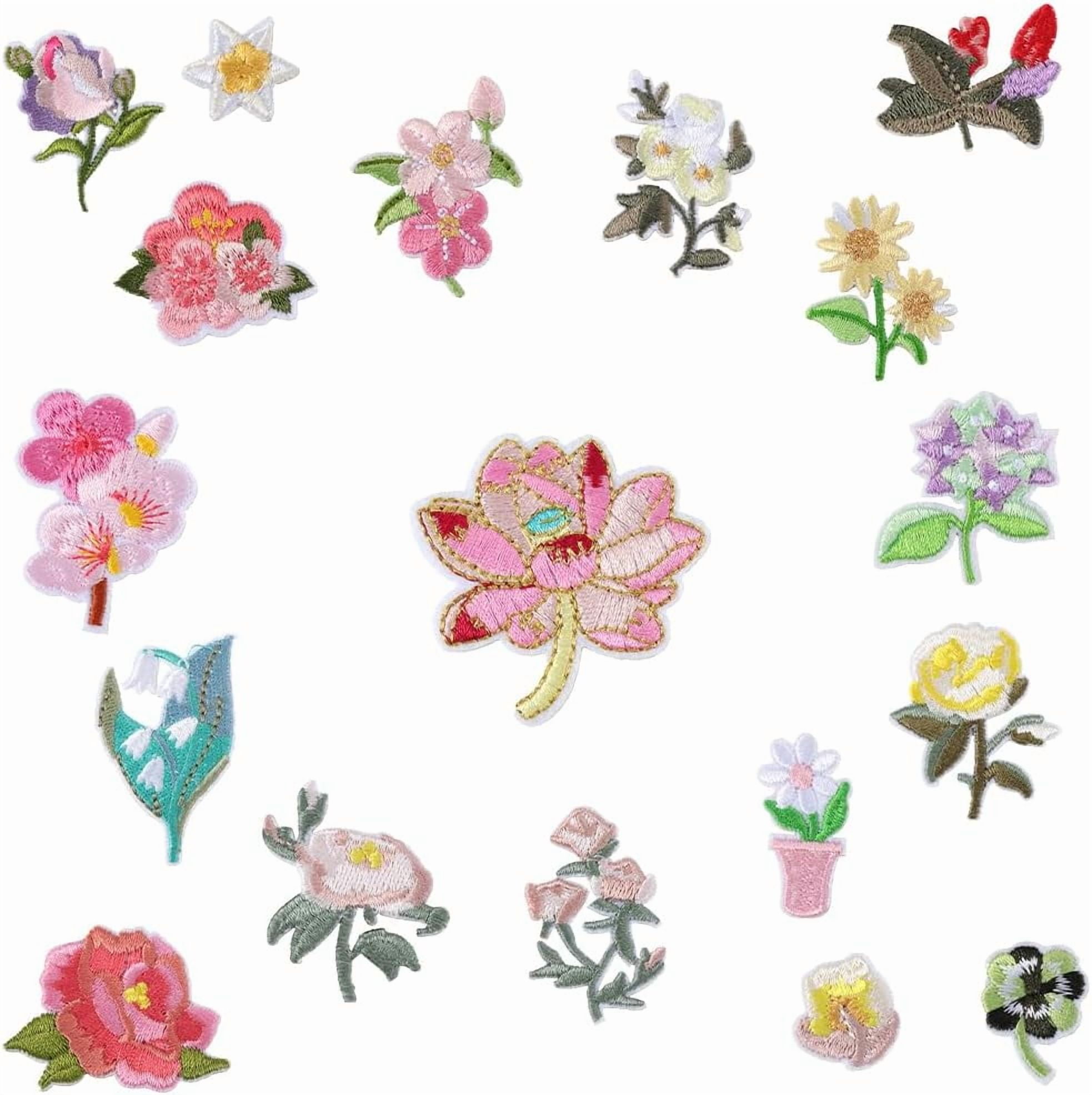 18Pcs Small Flower Iron On Patches Mini Floral Embroidered Patch Sew on ...