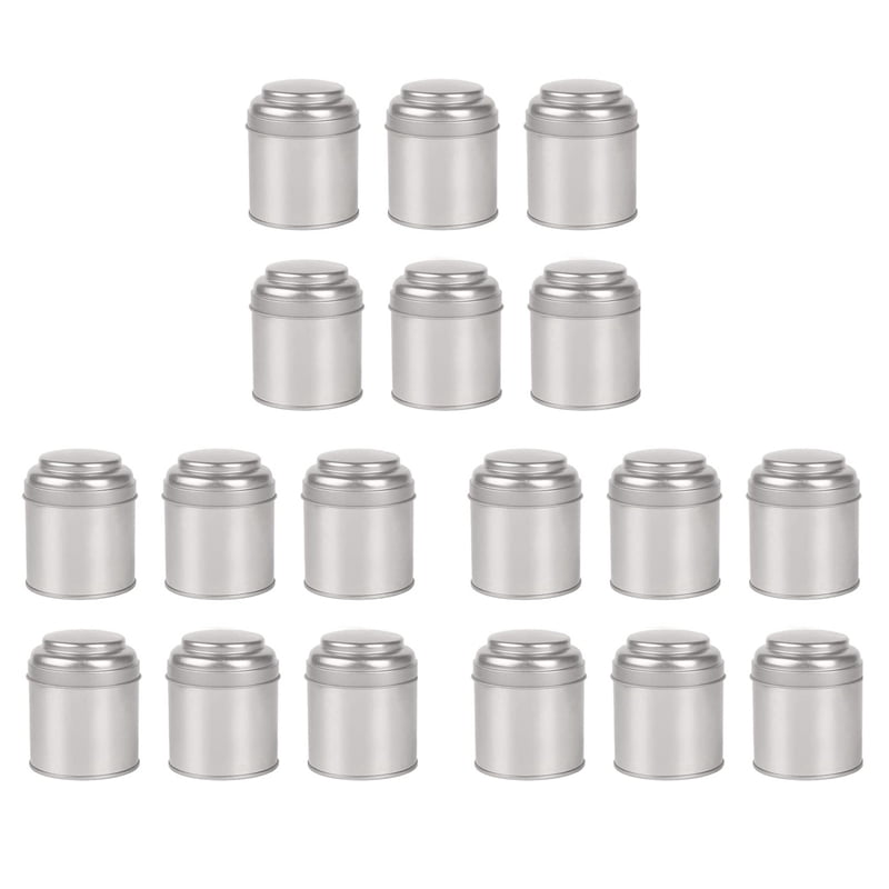 18Pcs Tea Tins Canister with Airtight Double Lids,Mini Tin Can Box and ...