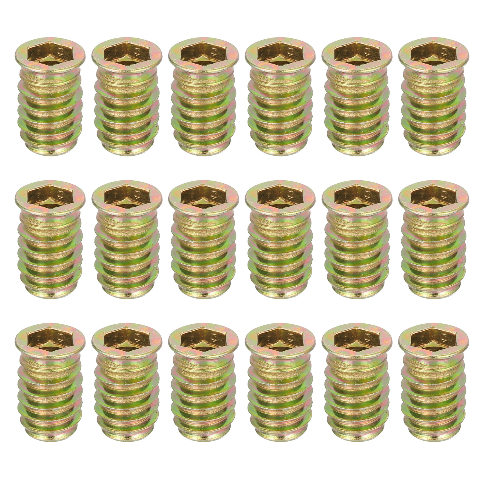 18Pcs Threaded Inserts Nuts, M10x25mm Hex Socket Drive Nut Inserts for ...