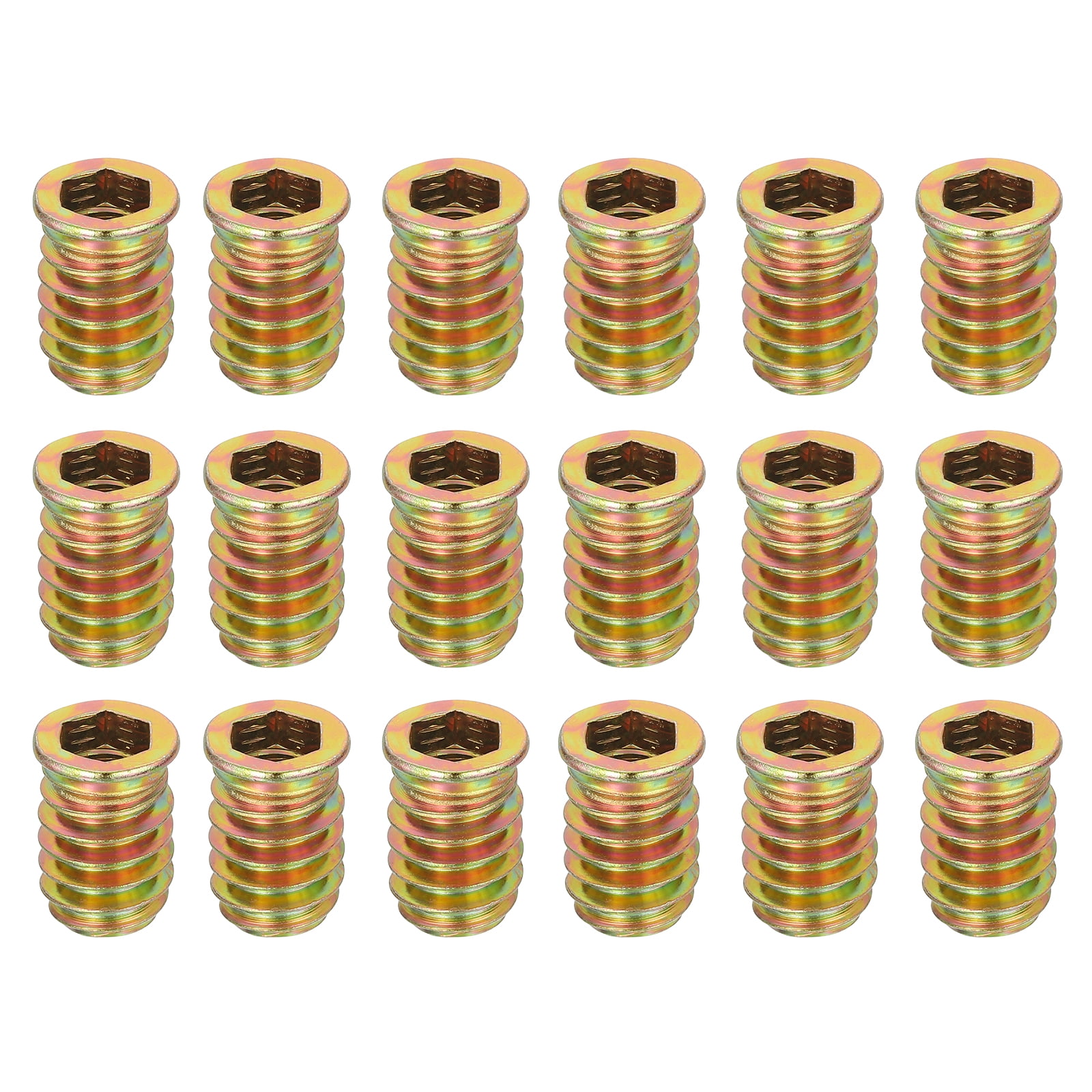 18Pcs Threaded Inserts Nuts, M8x20mm Hex Socket Drive Nut Inserts for ...