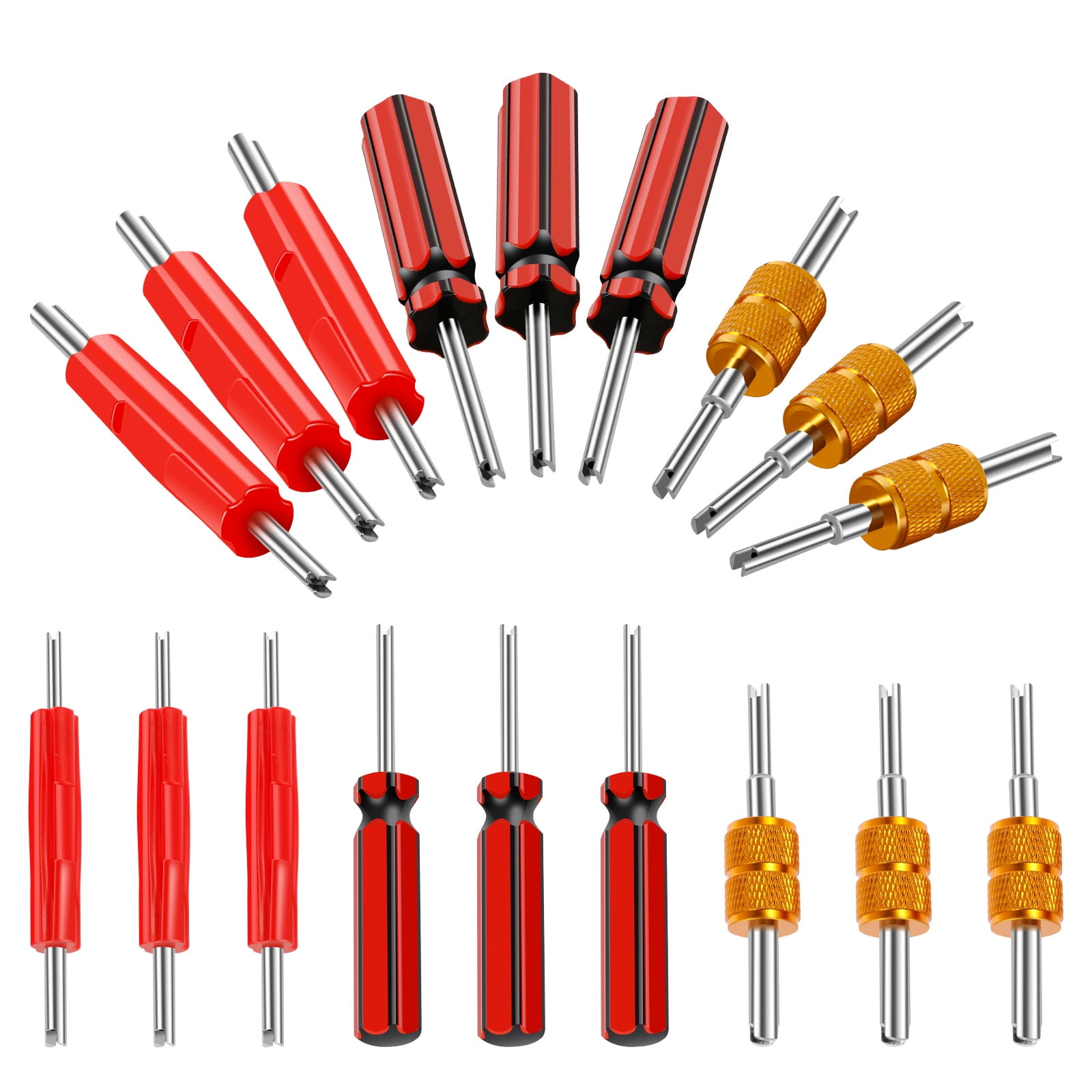 18Pcs Valve Core Wrench Tools Single/Double Head Air Conditioning Line ...