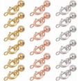 18Sets 3 Colors Brass Spring Ring Clasps and Silicone Beads Mixed Color ...