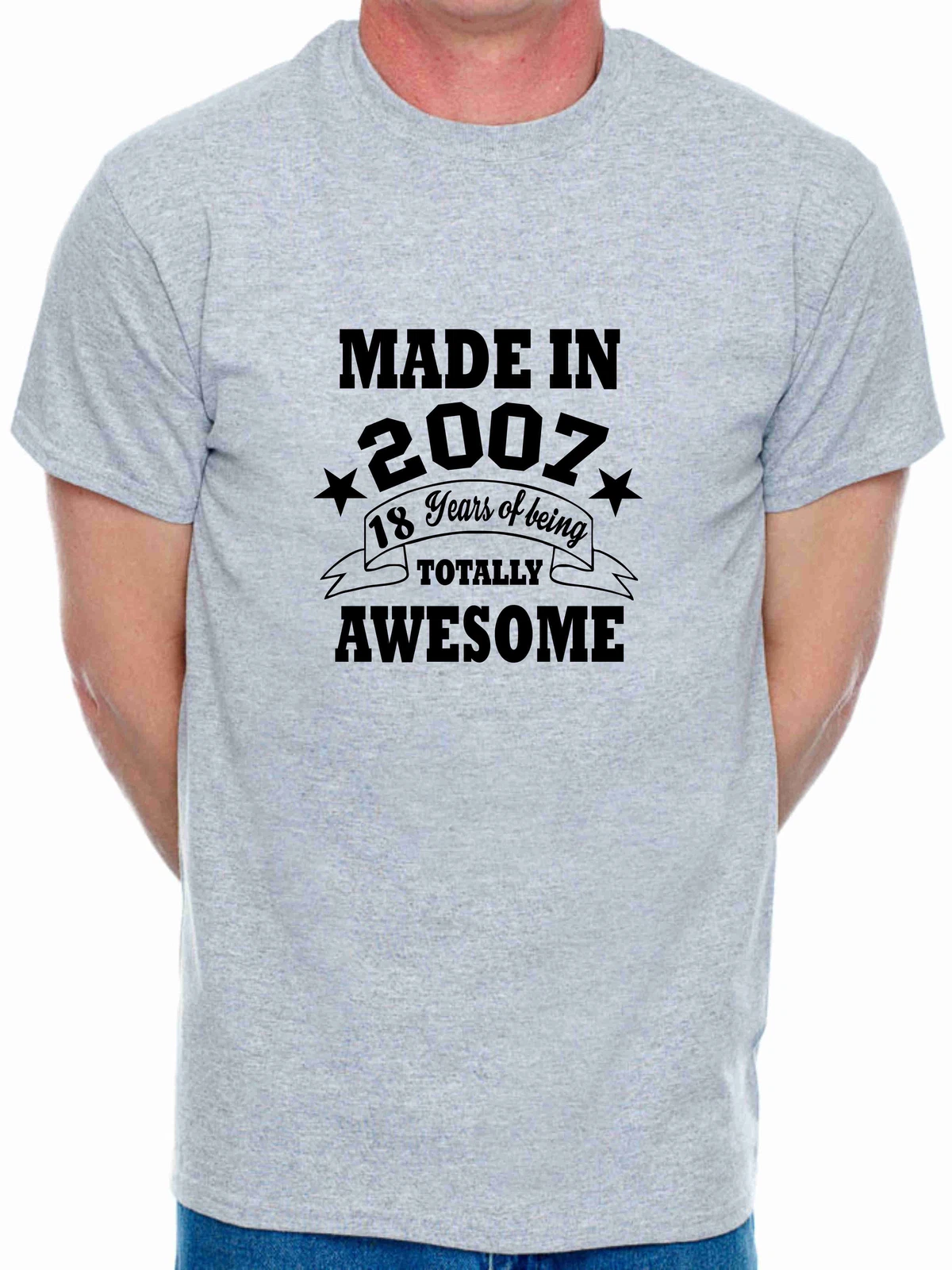 18Th Birthday Men'S T-Shirt Made In 2007 18 Years Old Tee Shirt, All ...