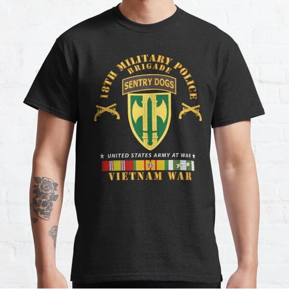 18Th Mp Brigade Sentry Dogs Tab Vietnam W Vn Svc Classic T-shirt ...