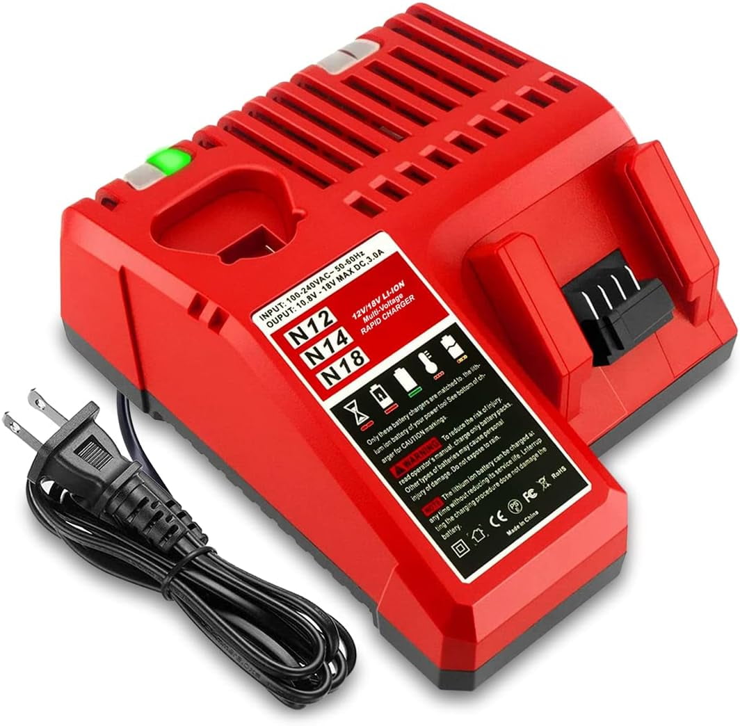 18V 12V Multi Voltage Rapid Charger 48-59-1808 Compatible with Milwaukee M18 18V or M12 12V 48 ...