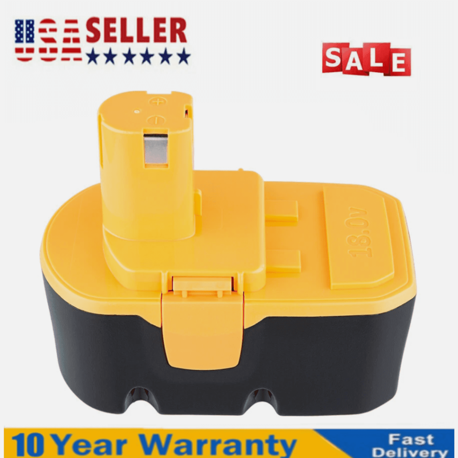 18V 4.8Ah Ni-Mh P100 Replace for Ryobi 18V Battery P101 130224028 ...