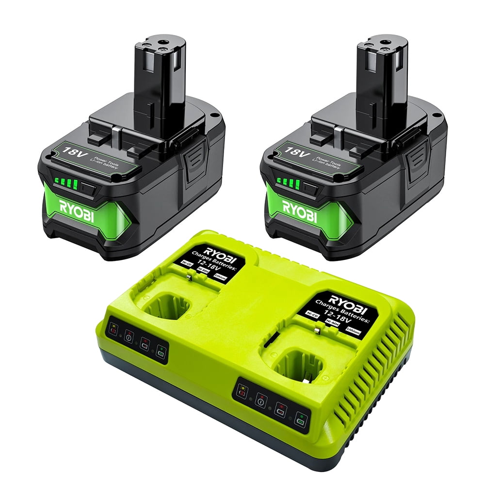 18V 6.0Ah Li-ion Rechargeable 2pcs Battery+Dual charger ， Ryobi ONE+ ...