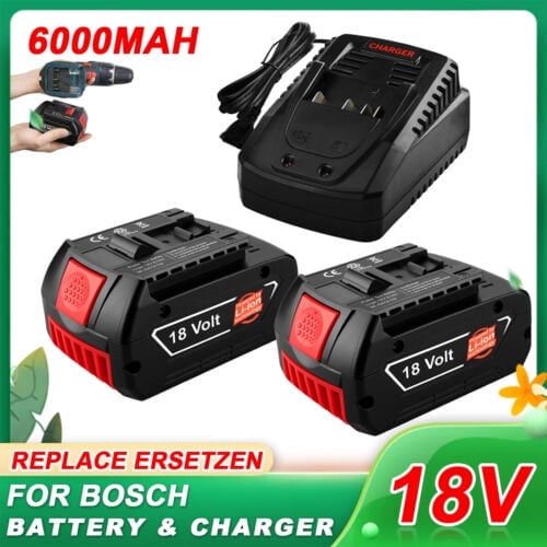 18V 6.0ah Rechargeable Lithium Ion Battery for Bosch 18V 6.0A GBA GSR ...