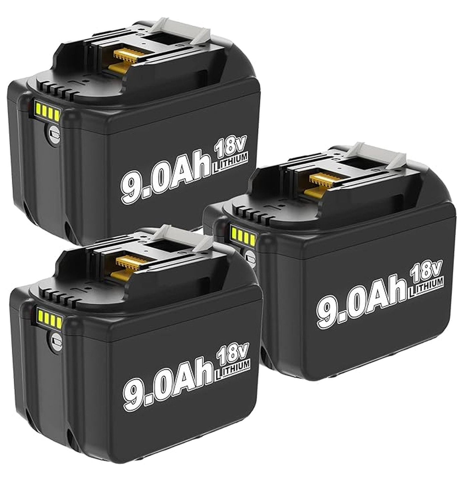 18V 9000mAh Replacement Battery (3 Pack) - Compatible with BL1860B ...
