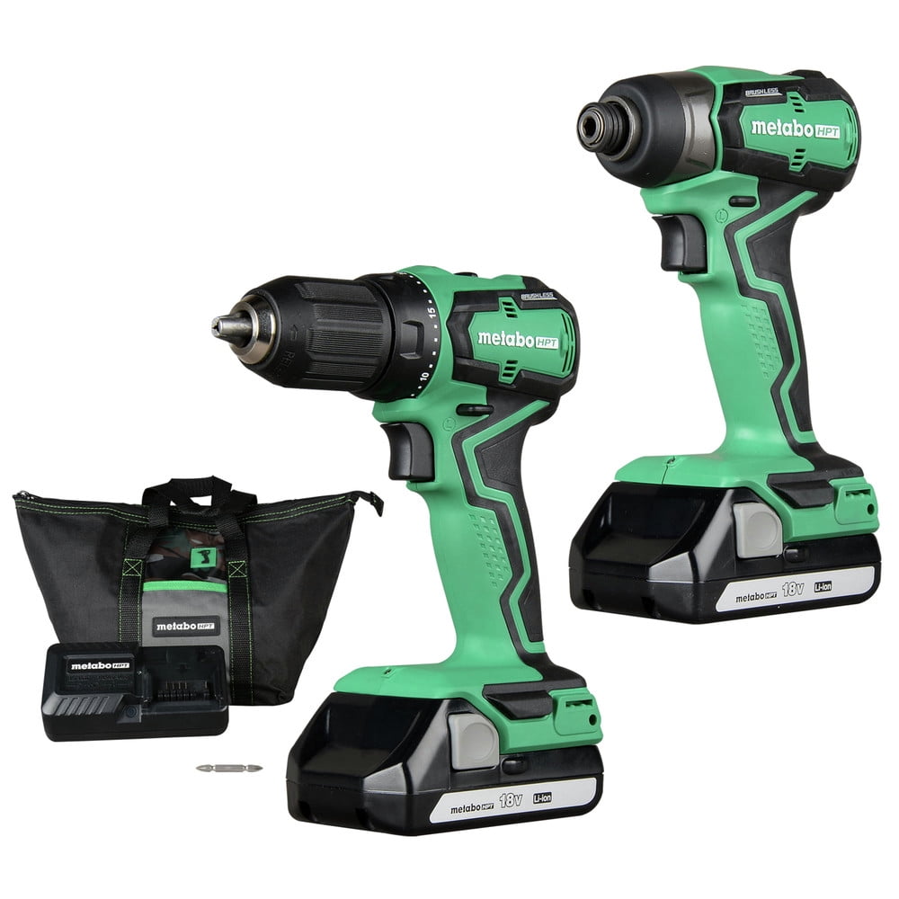 18V Brushless Lithium-Ion Cordless Compact Drill Driver / Impact Driver ...