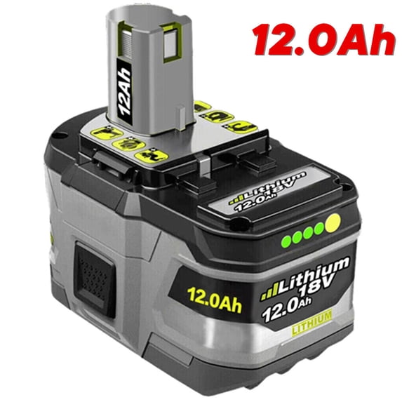 18V For Ryobi P108 One+ Plus Lithium High Capacity Battery 12.0Ah P104 ...